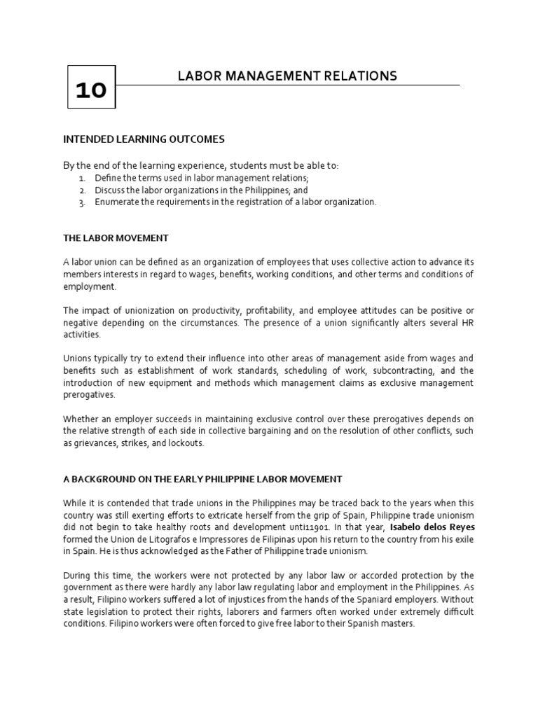 HRM10 Labor MGT Relations | PDF | Employment | Labour Law