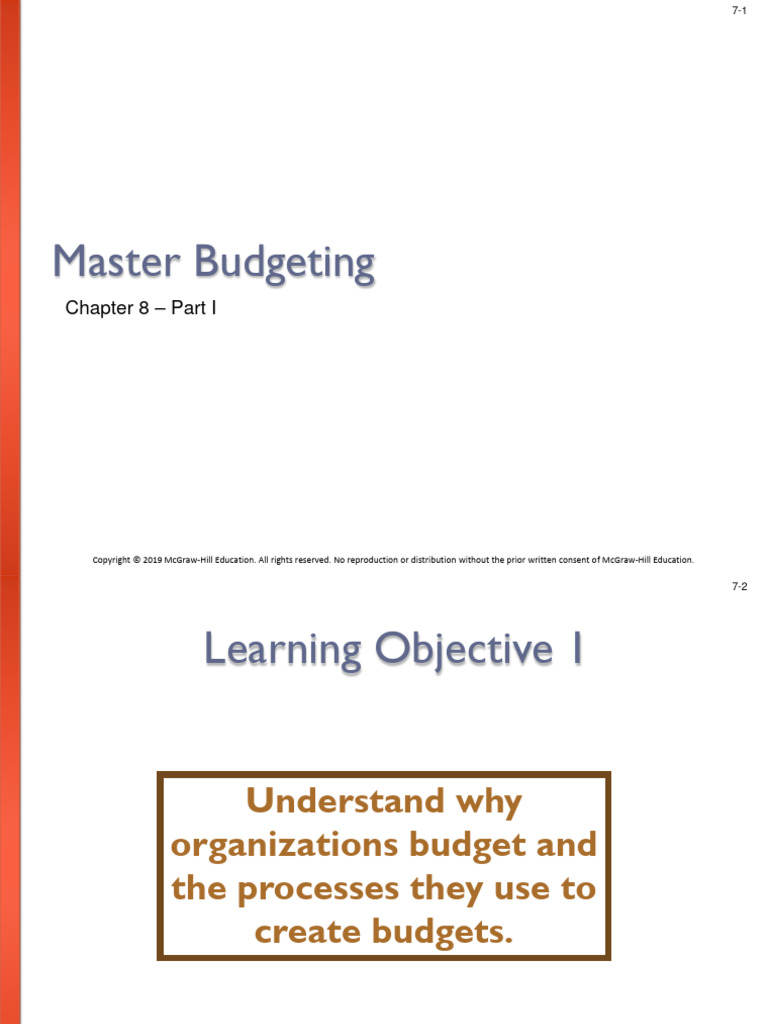 Master Budgeting: - Part I | PDF | All Rights Reserved | Budget