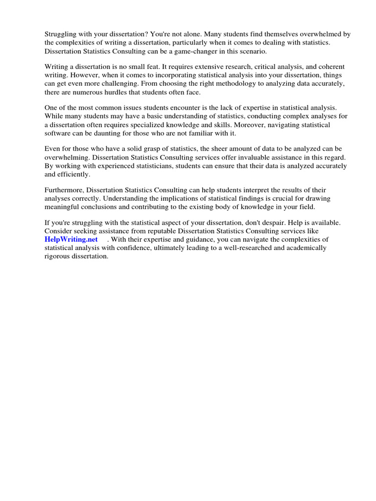 Dissertation Statistics Consulting Pdf Statistics Thesis