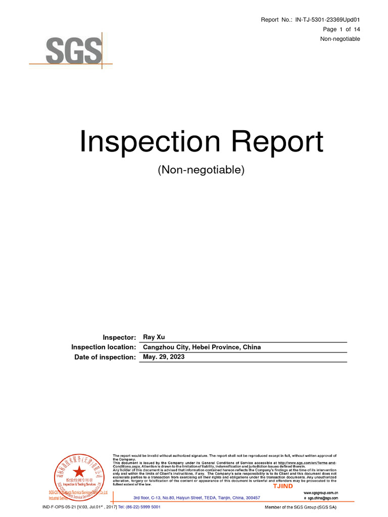 In TJ 5301 23369Upd01 Pipes Inspection Report | PDF | Mechanical ...