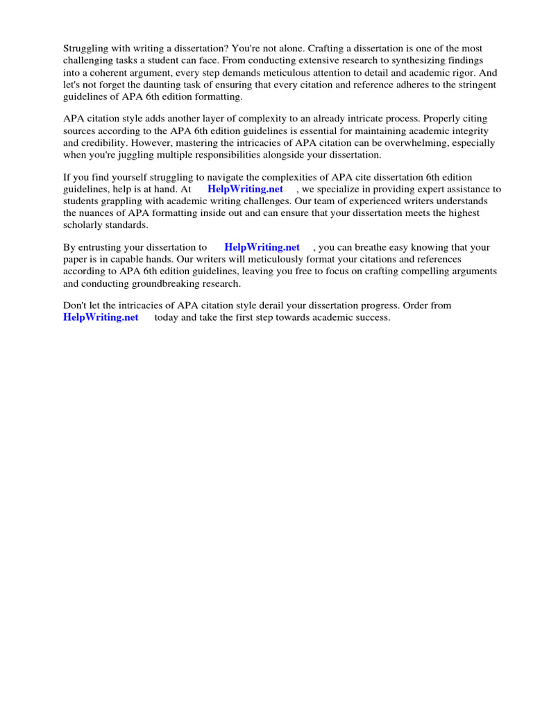 Apa Cite Dissertation 6th Edition | PDF | Apa Style | Citation