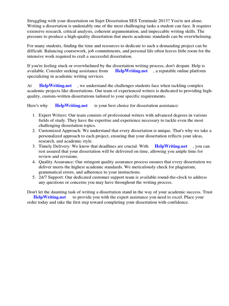 Sujet Dissertation Ses Terminale 2013 | PDF | Thesis | Writing