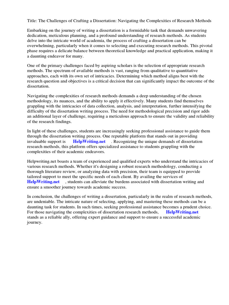 Dissertation Research Methods | PDF