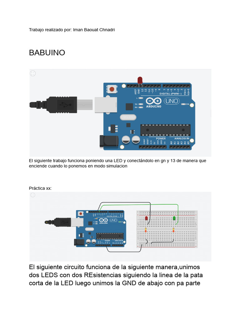 Iman Baouat Chnadri - Prácticas Electricidad Arduino | PDF
