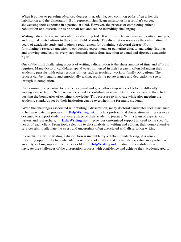 Habilitation Vs Dissertation | PDF | Thesis | Doctor Of Philosophy