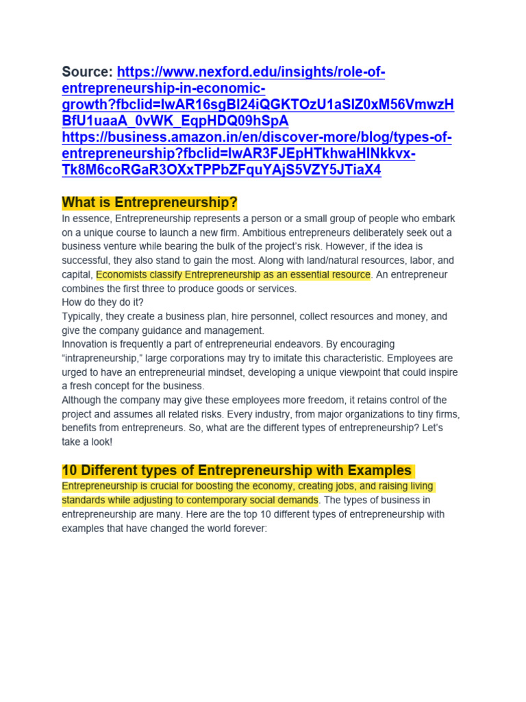 Introduction To Entrepreneurship | PDF