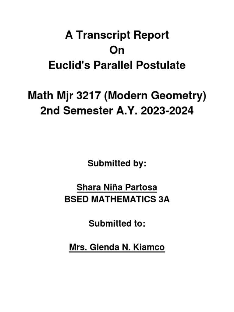 Euclid's Parallel Postulate Explained | PDF | Axiom | Line (Geometry)