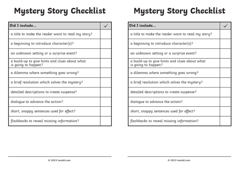 Mystery-Story-Checklist | PDF