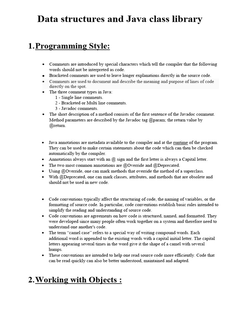 Data Structures And Java Class Library Pdf Method Computer Programming Class Computer