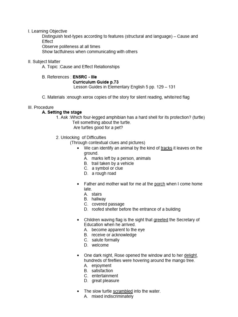 Day 3 Cause and Effect | PDF