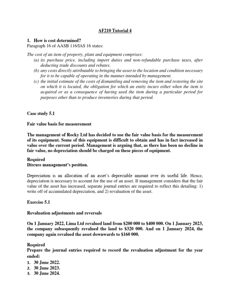 Tutorial 4 solutions | PDF | Depreciation | Fair Value