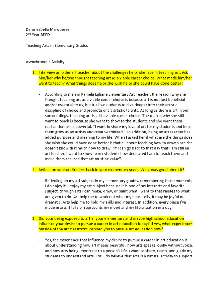 Marqueses ARTS | Download Free PDF | Liberal Arts Education | Behavior Modification