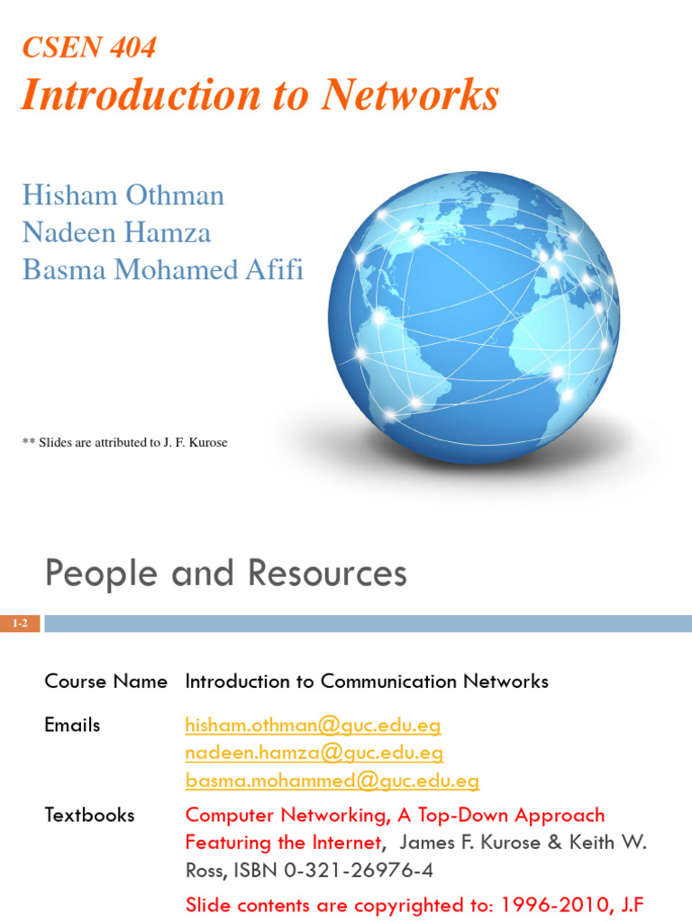 Lecture 1 Slides Pdf Computer Network Packet Switching 2020