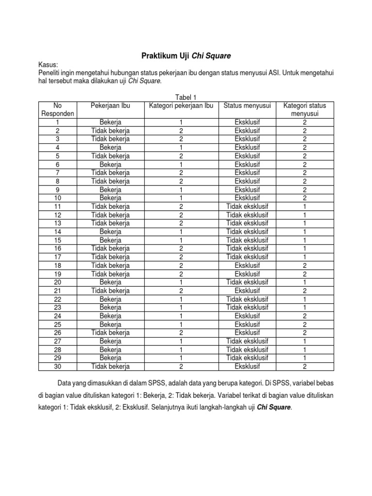 Praktikum Uji Chi Square | PDF