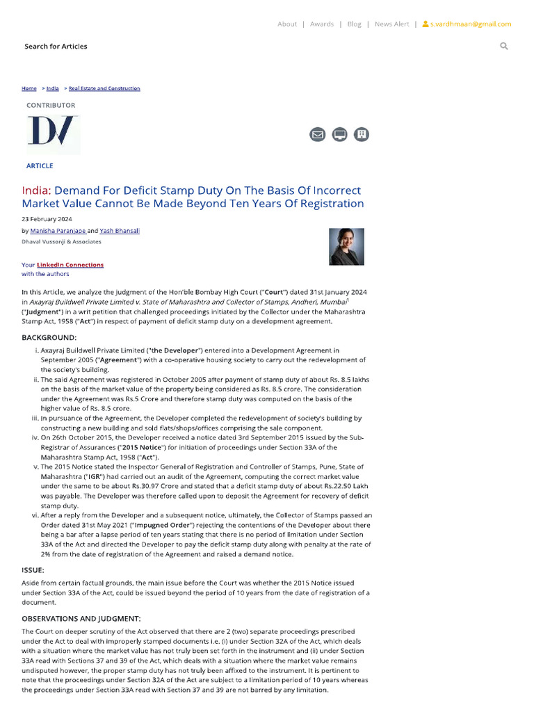 Demand For Deficit Stamp Duty On The Ba.. | PDF