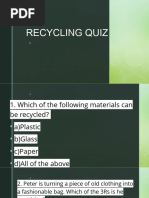 Reduce Reuse Recycle Questions and Answers | PDF | Recycling | Waste