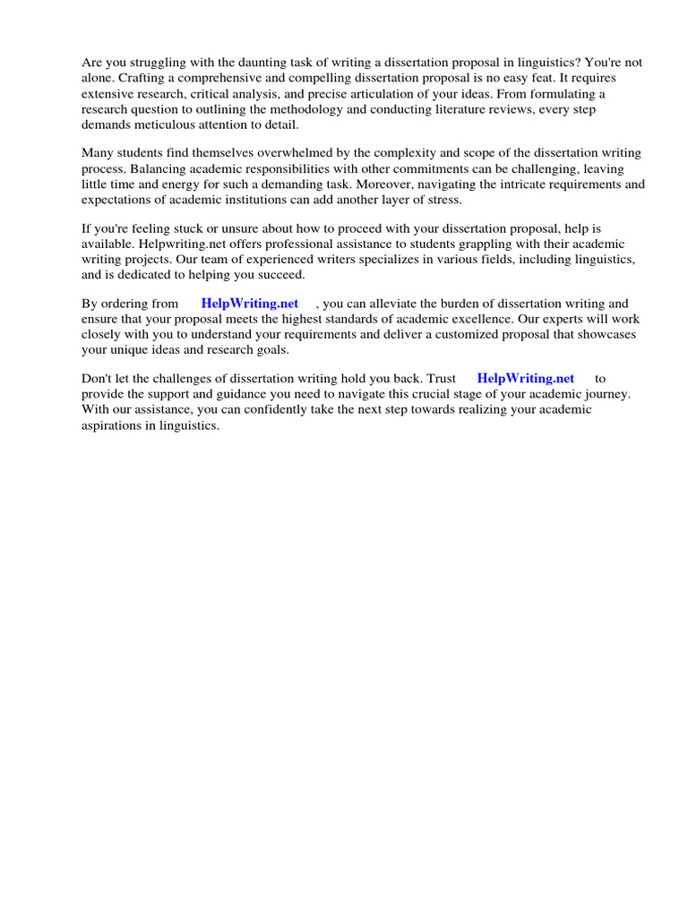 Example Dissertation Proposal Linguistics | PDF | Thesis | English As A ...