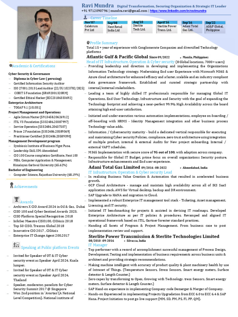 Ravi Mundra Profile | PDF | Computer Security | Security