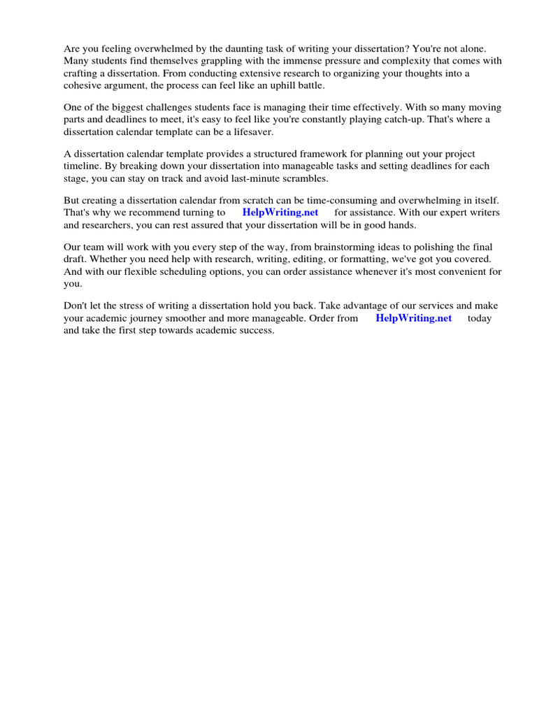 Dissertation Calendar Template | PDF | Thesis | Computer Security