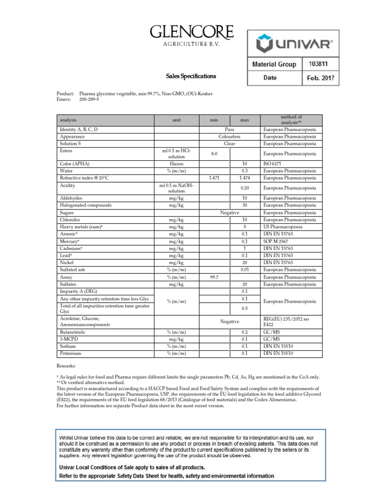 Glycérine | PDF | Magnesium | Glycerol
