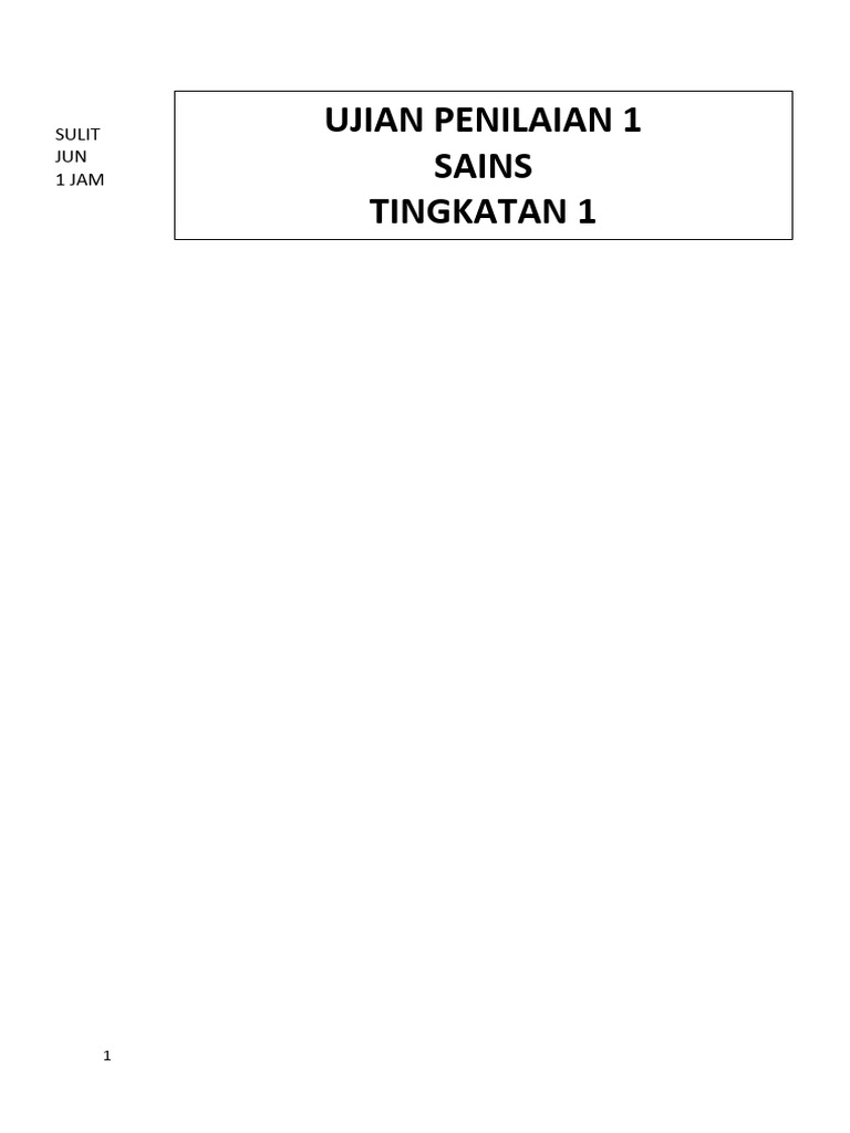 Ujian Penilaian 1 Sc T1 23 Pdf