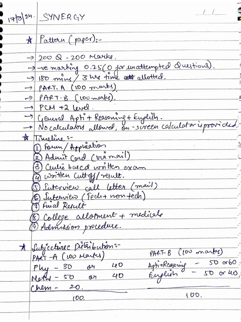 Synergy Strategic Notes Pdf