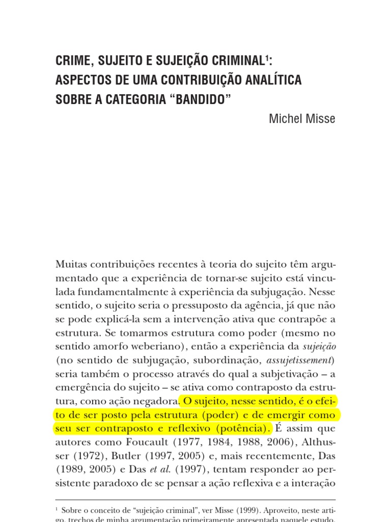 Michel Misse | PDF | Ciências Sociais