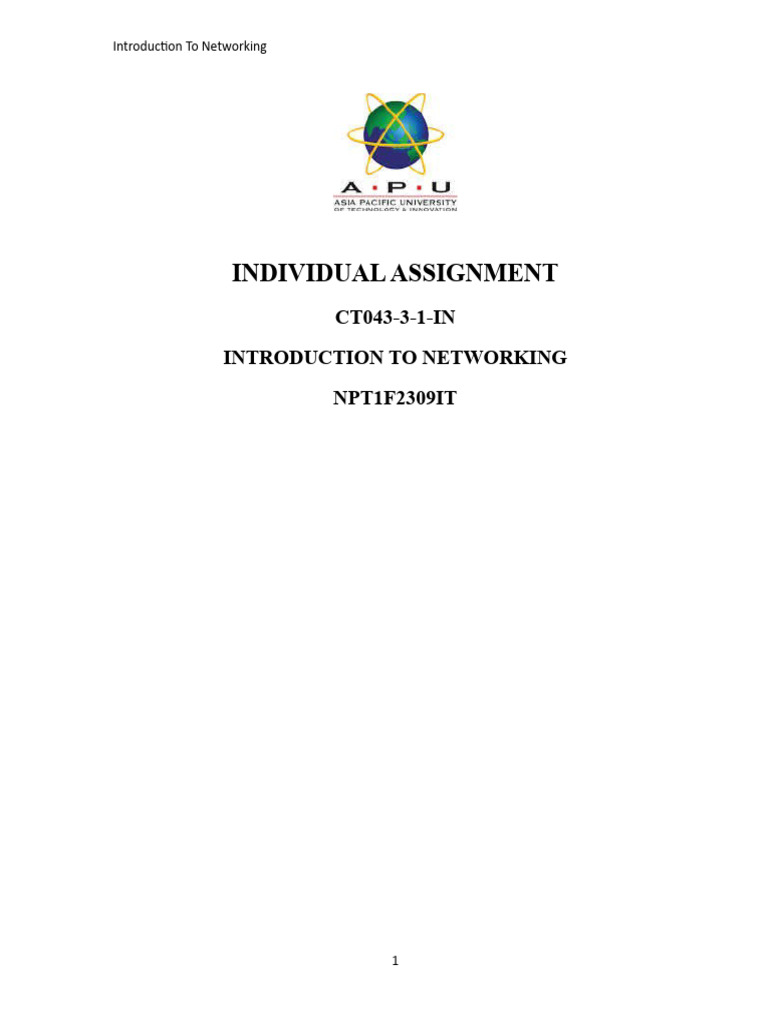 Individaul Assignment | PDF | Computer Network | Network Switch