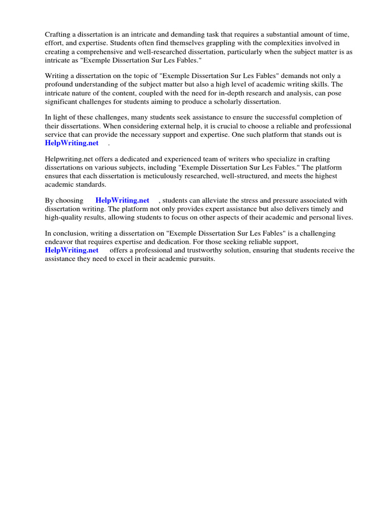 Exemple Dissertation Sur Les Fables | PDF | Thesis | Expert