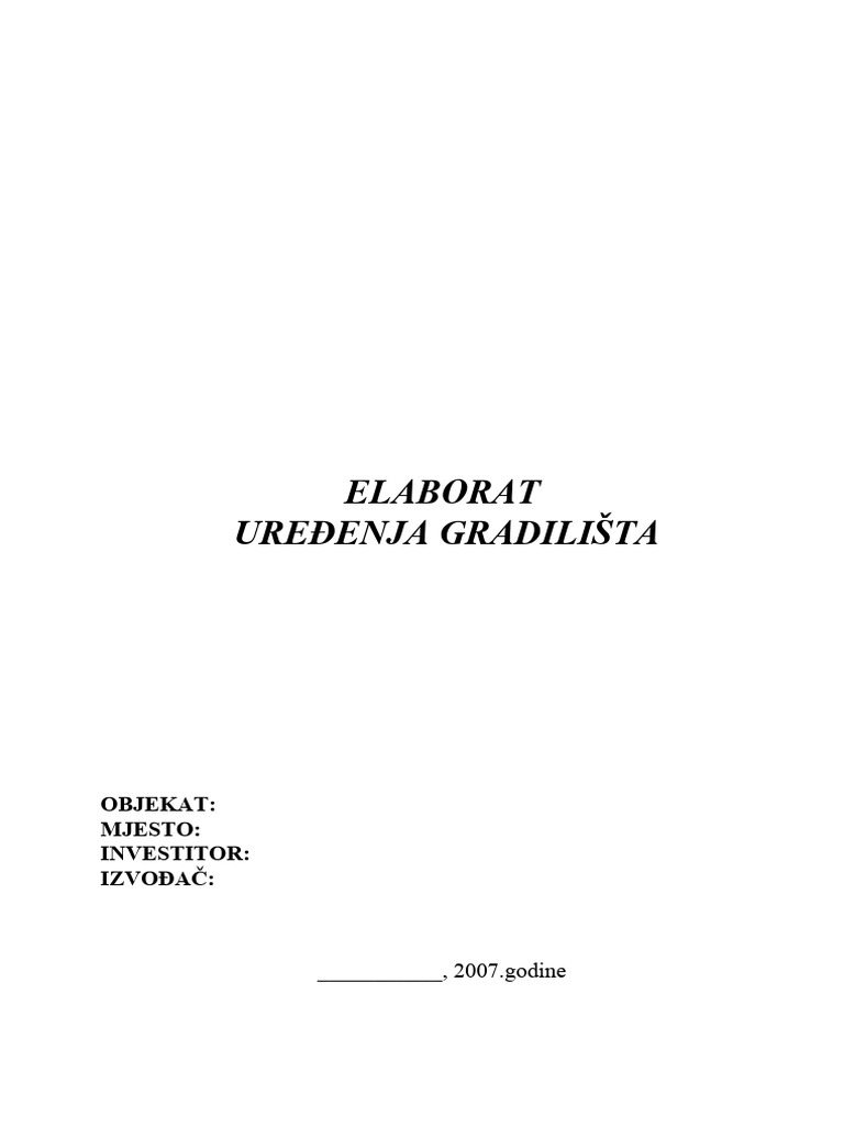 Elaborat Organizacije Gradilišta-Tivat | PDF