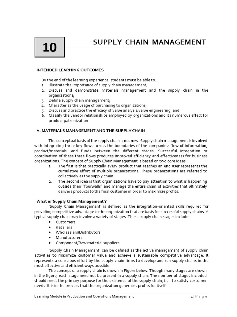 Chapter 10 Supply Chain Management | PDF | Supply Chain Management ... Chapter 10 Supply Chain Management | PDF | Supply Chain Management ...