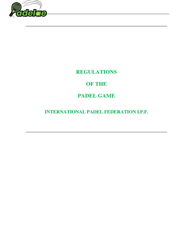Padel Rules | PDF | Length | Lighting