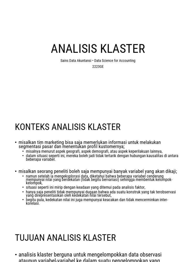 Analisis Klaster | PDF