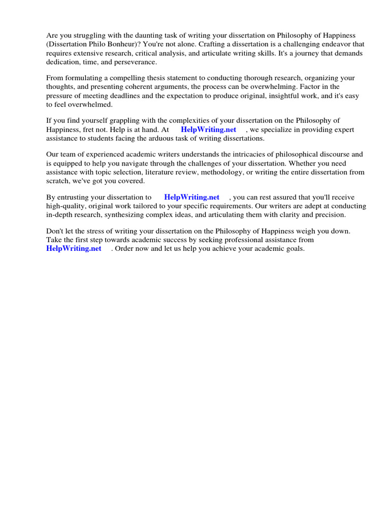 Dissertation Philo Bonheur | PDF | Scribd | Thesis