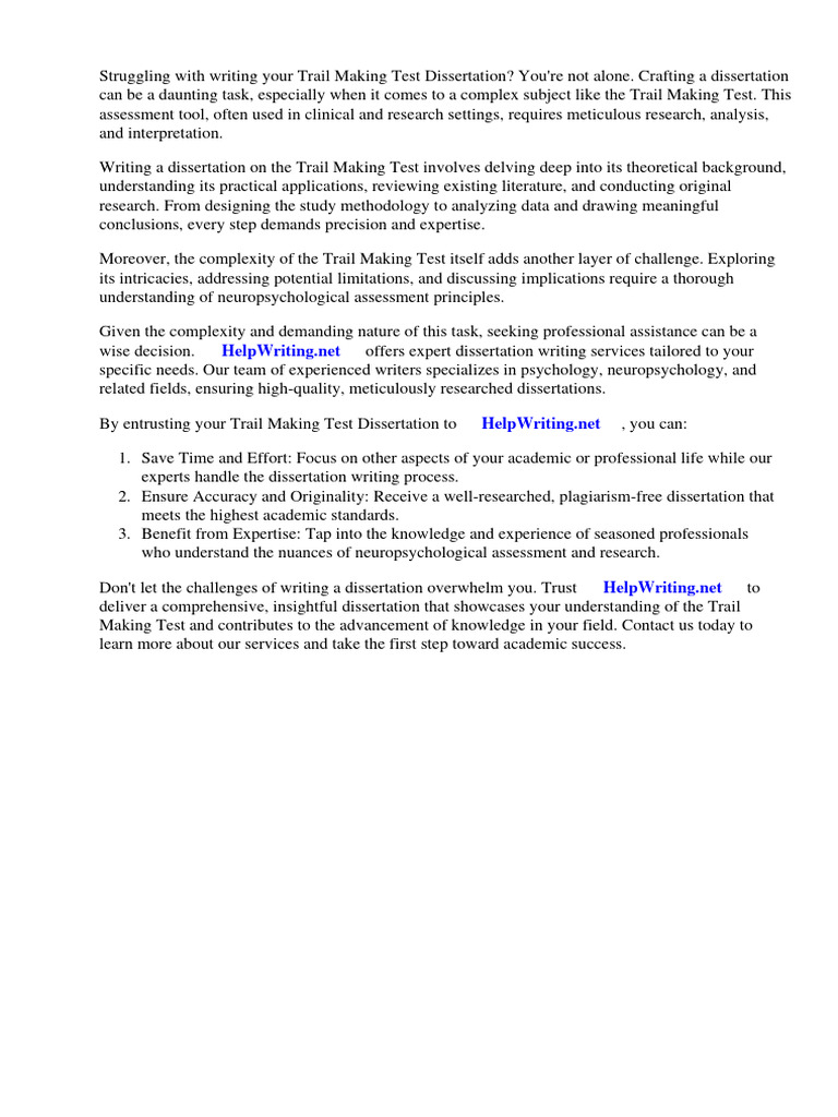 Trail Making Test Dissertation | PDF | Learning Disability | Executive ...