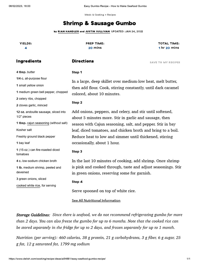 Easy Gumbo Recipe - How To Make Seafood Gumbo | PDF | Cajun Cuisine ...