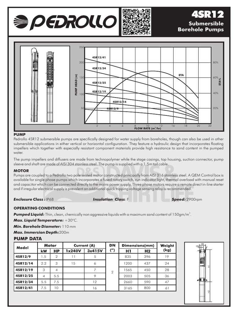4 SR 12 | PDF | Pump | Electrical Resistance And Conductance