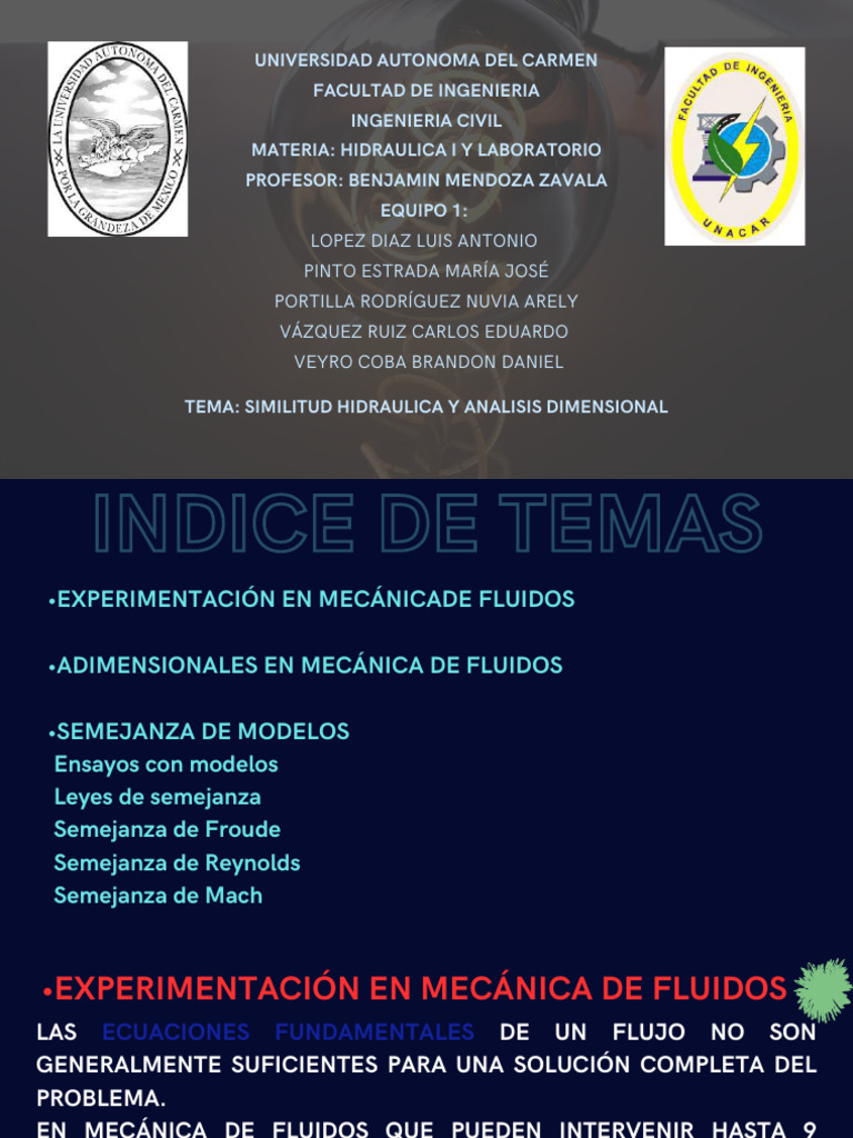 Similitud Hidraùlica y Anàlisis Dimensional. | PDF | Mecánica de fluidos | Dinámica de fluidos