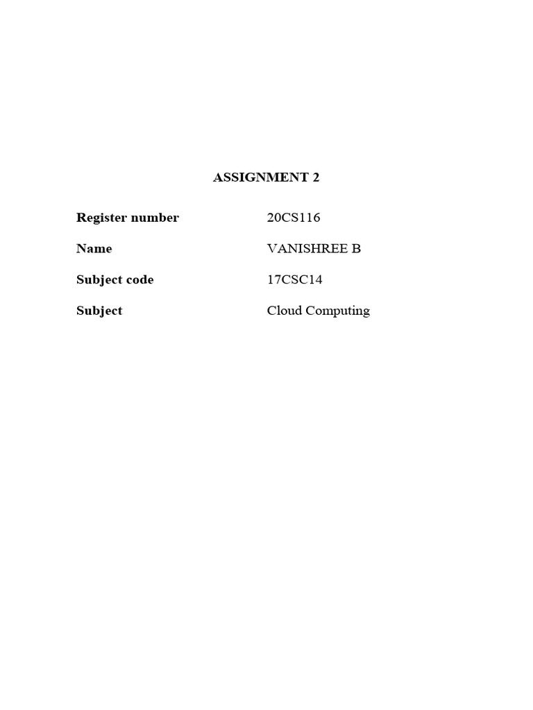 Cloud Computing Assignment 2 | PDF | Apache Hadoop | Security