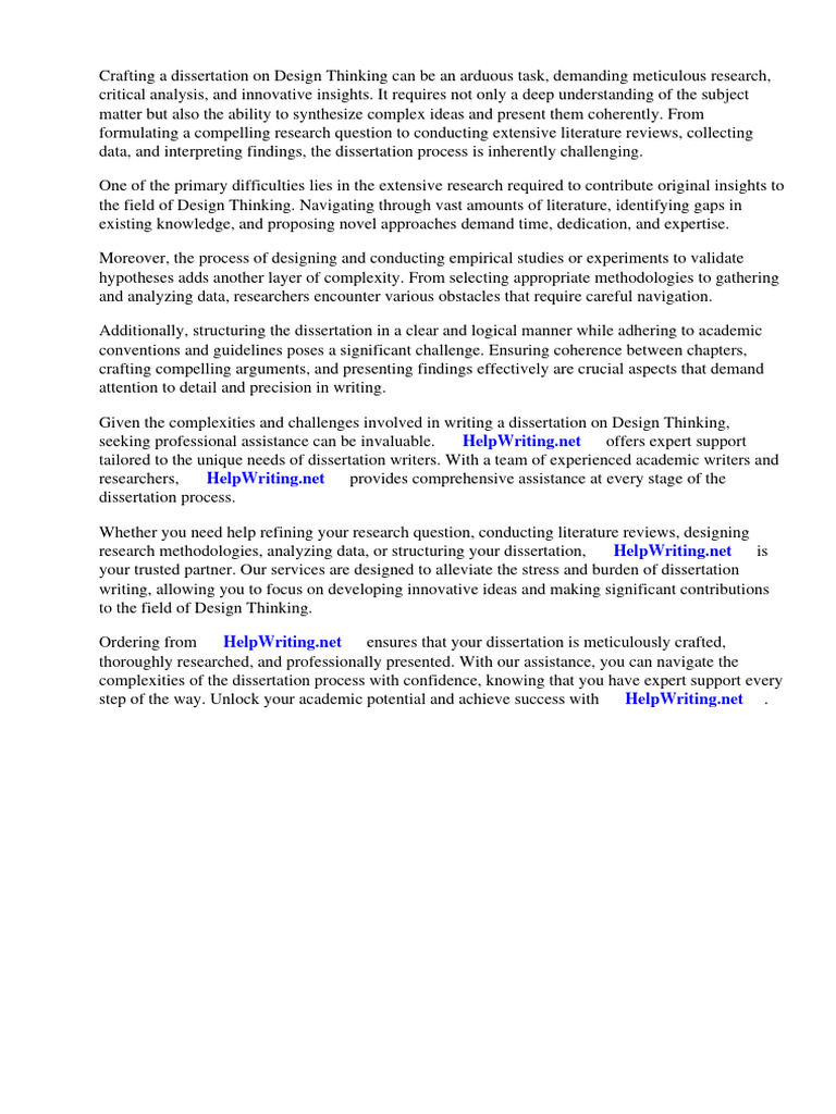 Dissertation Design Thinking | PDF
