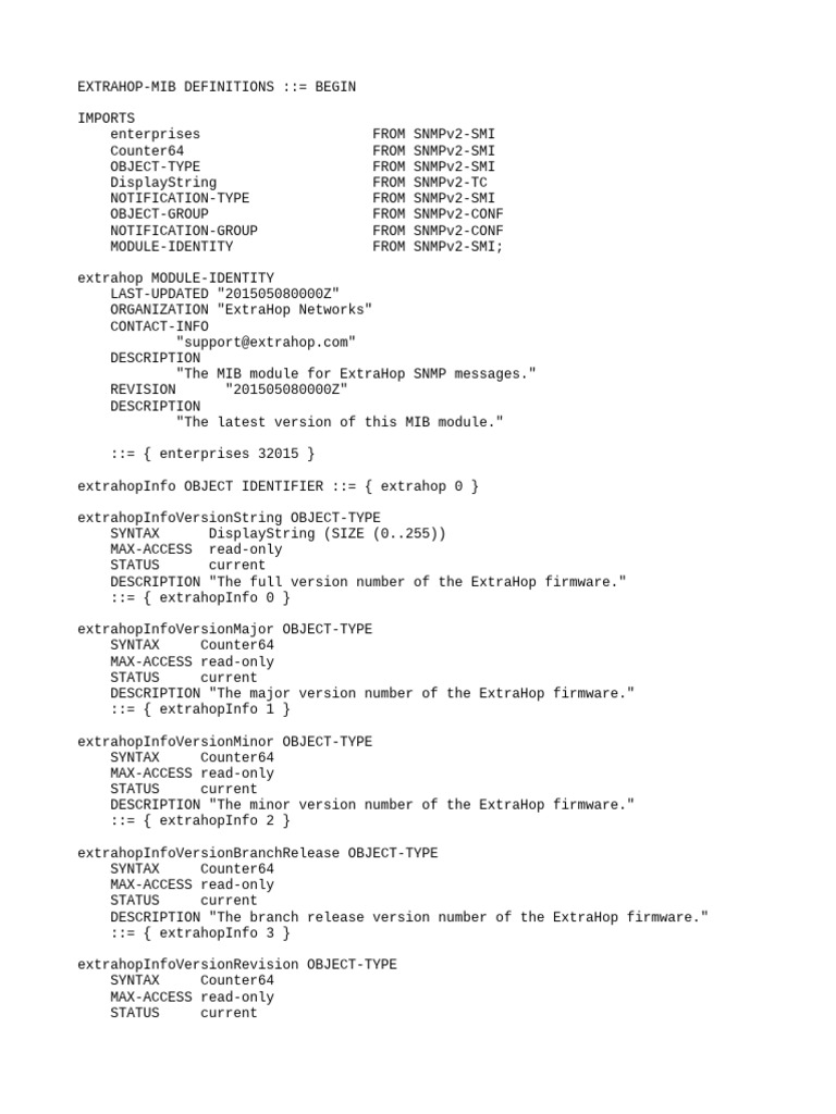 Extrahop Mib | PDF | Network Protocols | Computer Architecture