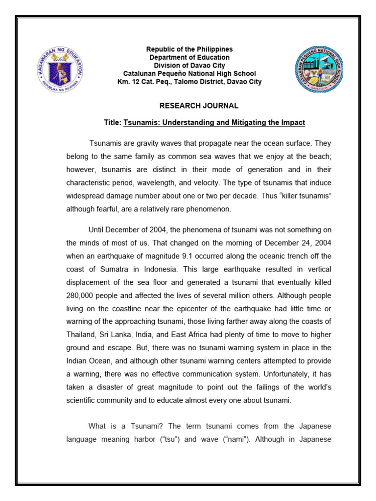 Tsunamis Understanding and Mitigating The Impact | PDF | Tsunami ...