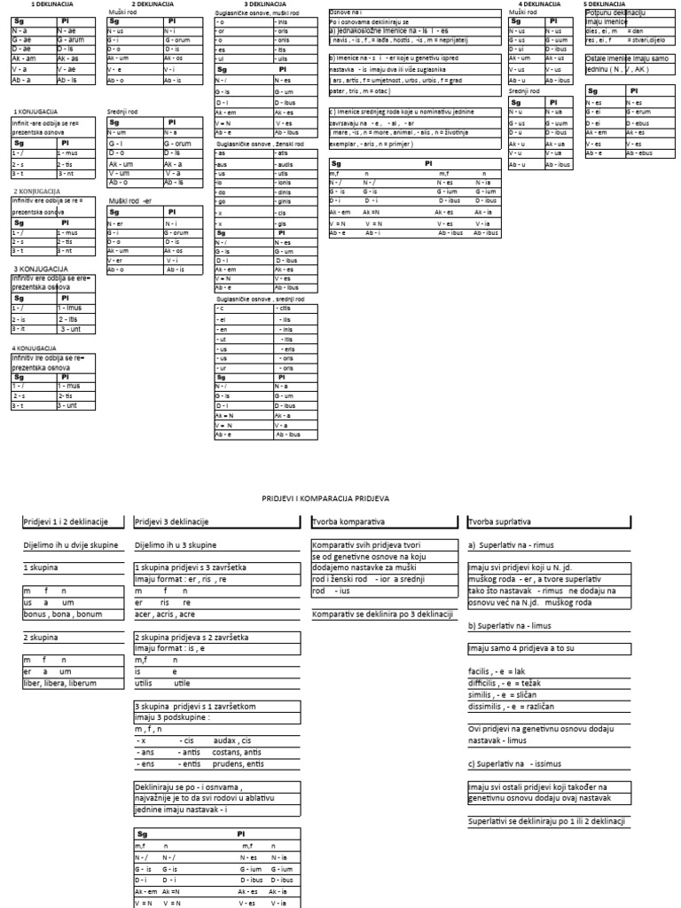 Deklinacije I Konjugacije | PDF
