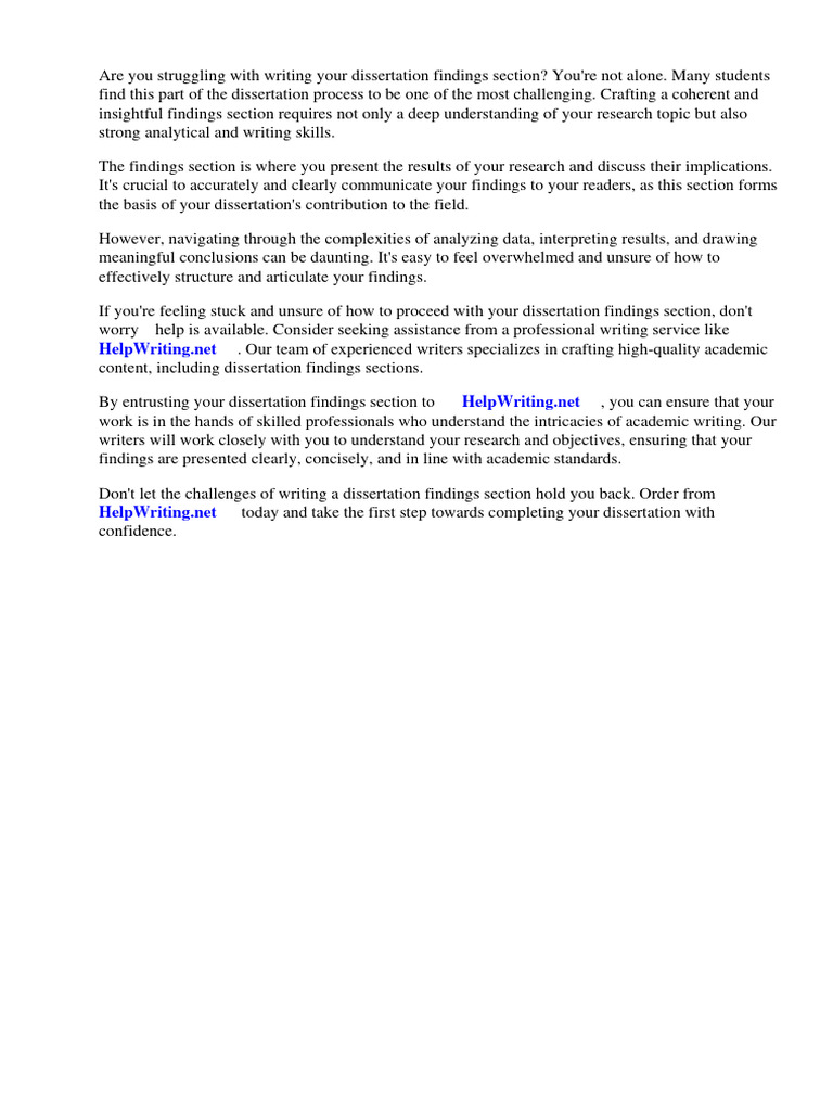 Dissertation Findings Section Examples Pdf Thesis Methodology