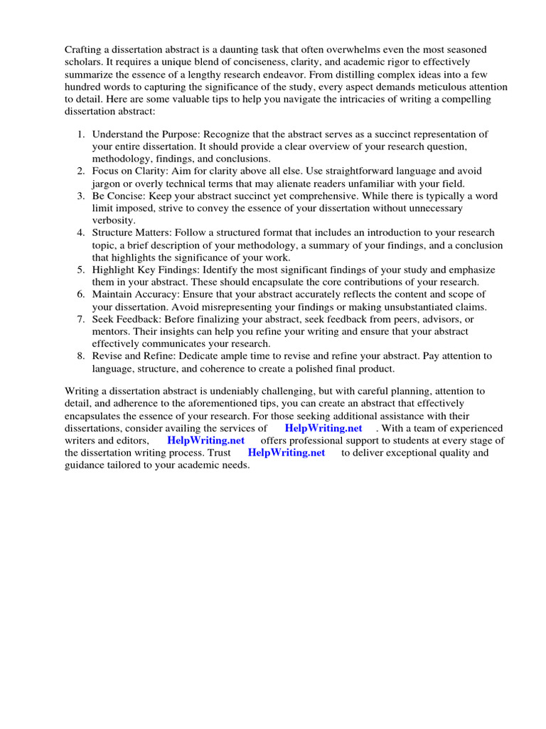 Tips For Writing A Dissertation Abstract Pdf Thesis Apa Style