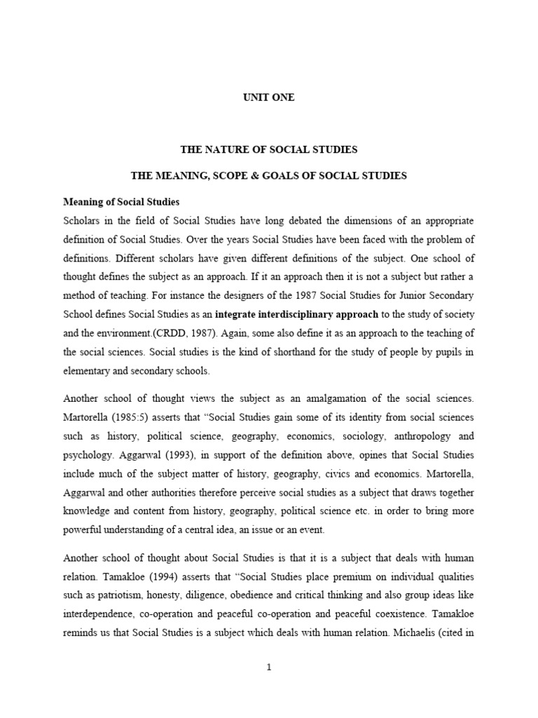 FOUNDATION OF SOCIAL STUDIES draft (Autosaved) | PDF | Social Sciences ...