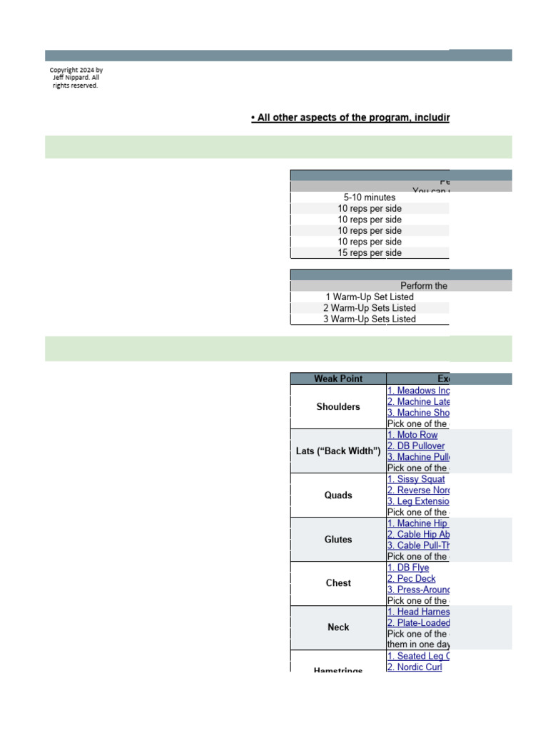 Pure Bodybuilding Phase 2 - PPL Sheet | PDF | Physical Exercise ...