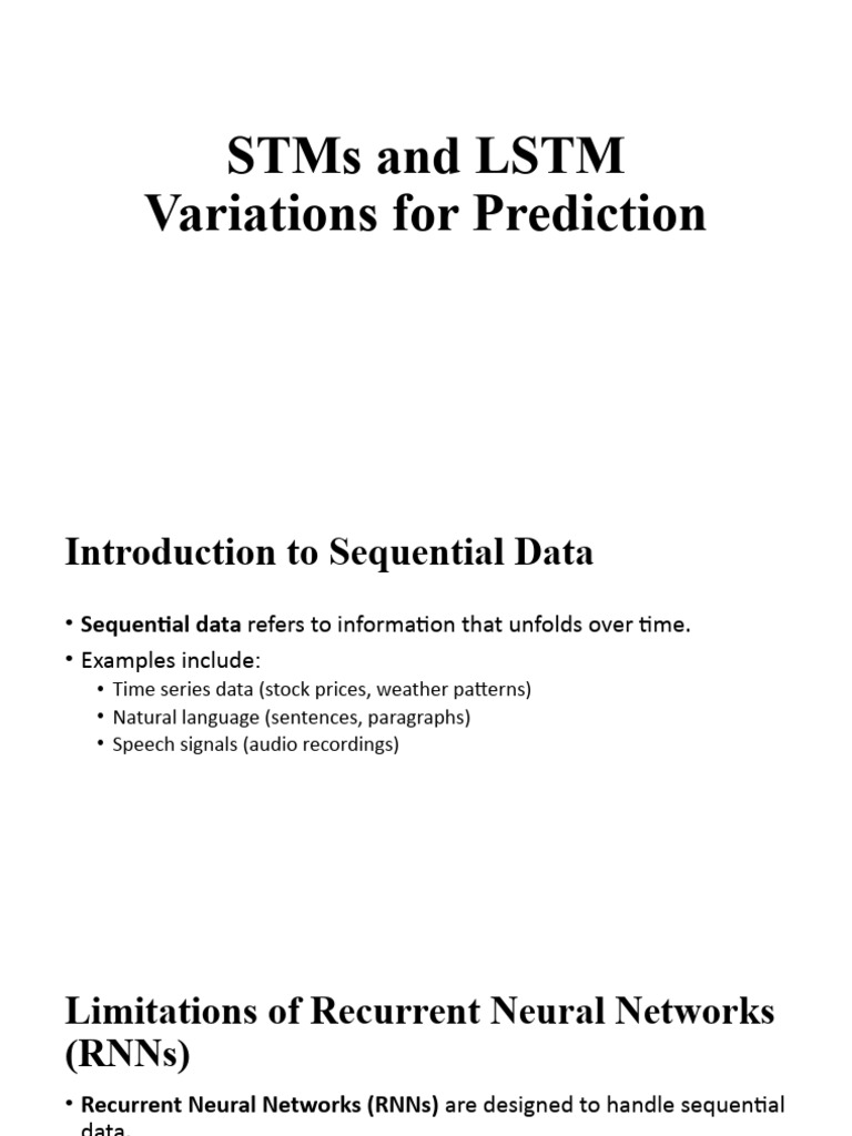 Stms And Lstm Variations For Prediction Download Free Pdf