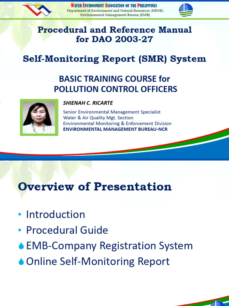 16.lecture On Self Monitoring Report (SMR) - Shienah Ricarte | PDF ...