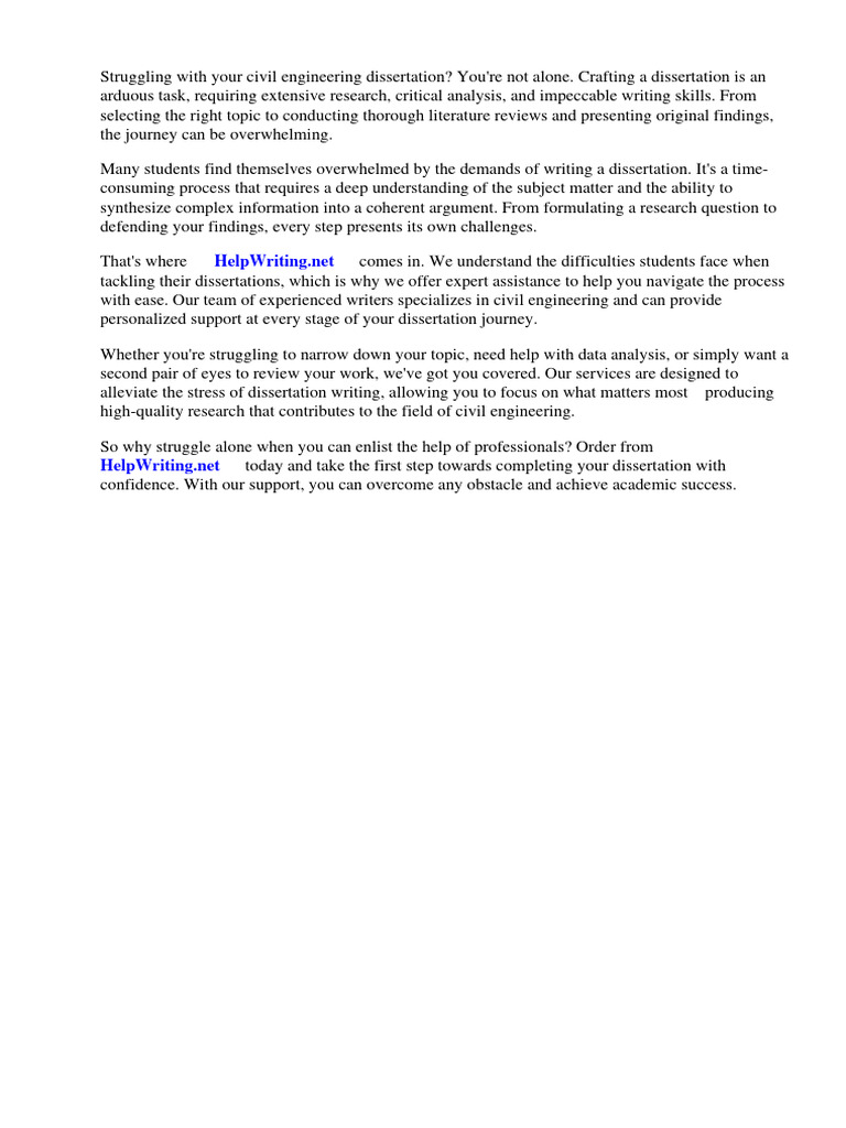 Civil Engineering Dissertation Topics Undergraduate | PDF | Thesis ...